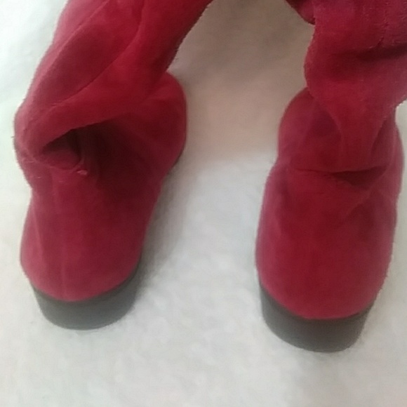 AEROSOLES | Shoes | Aerosoles Red Suede Slouch Bootssz 5 2m | Poshmark